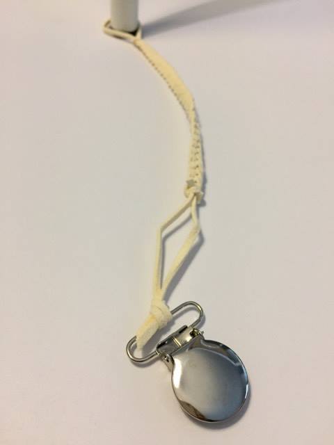 Braided Leather Binkie Clip - Kayla's
